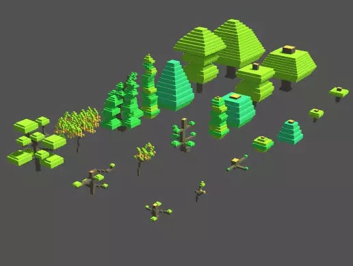 Simple Blocky Growing Trees