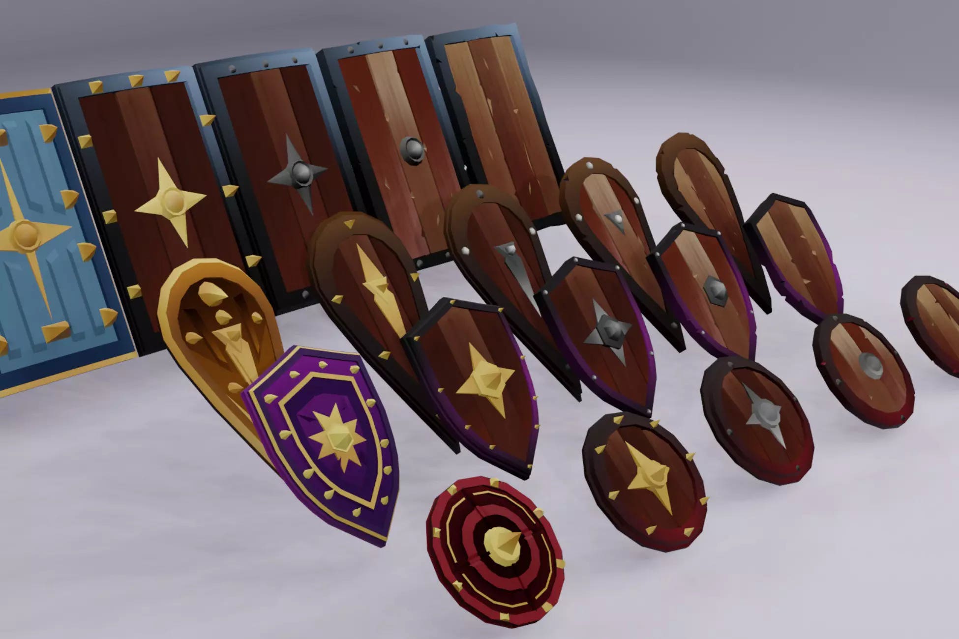Simple Low Poly Shields