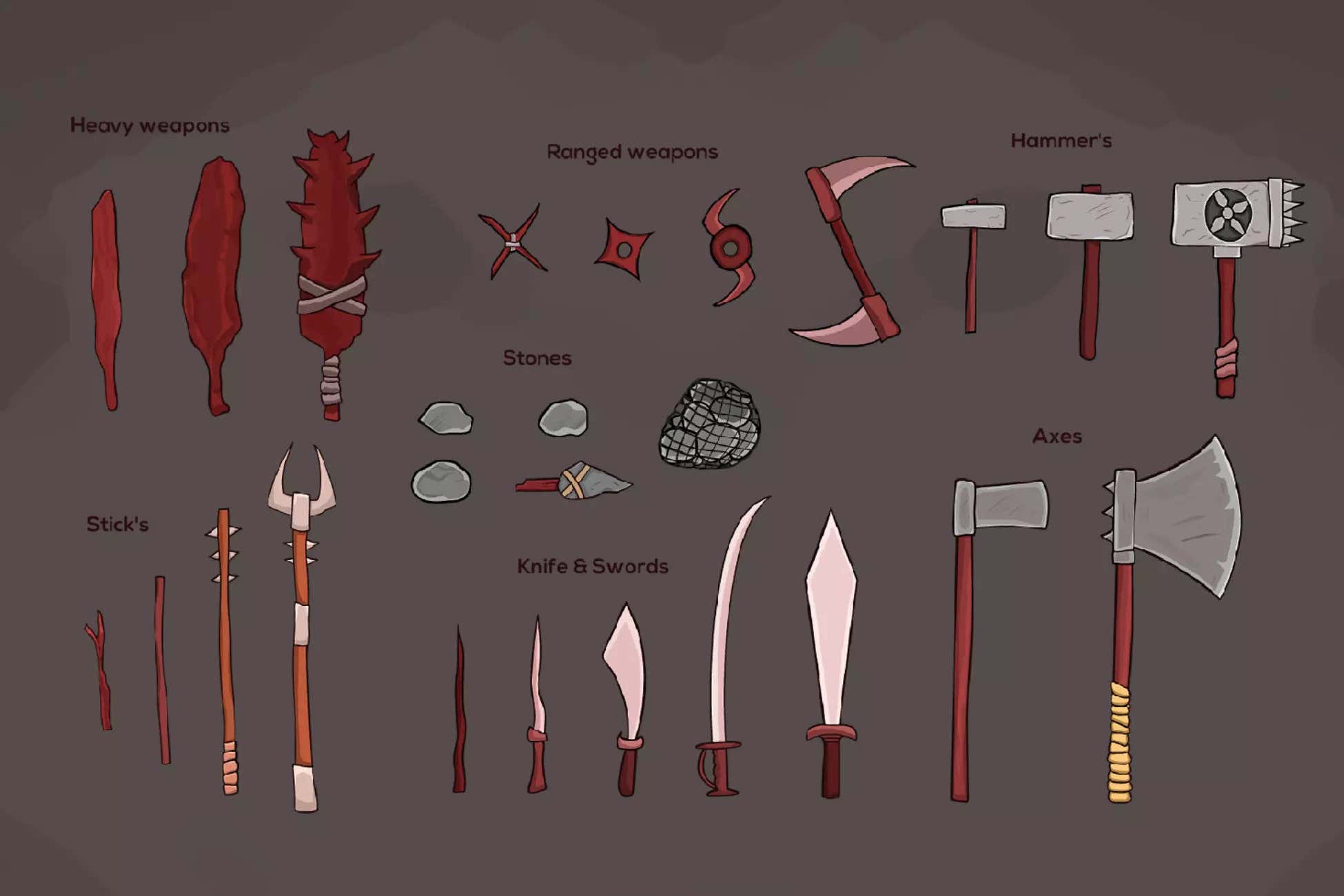 Ancient weapon pack 2D