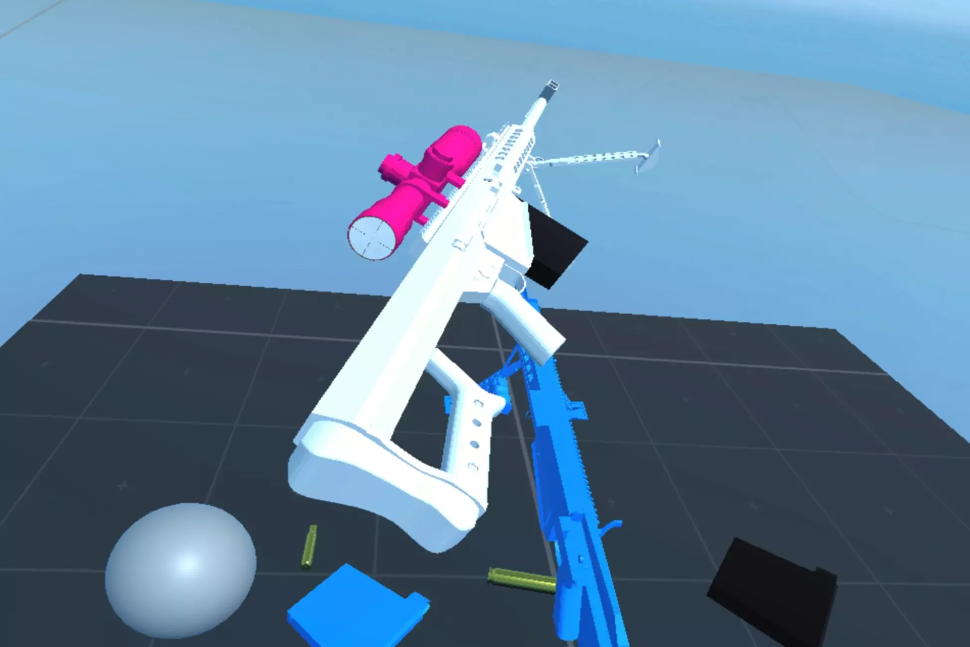 Virtual reality XR toolkit Sniper Rifle with scope - for Oculus Quest ...